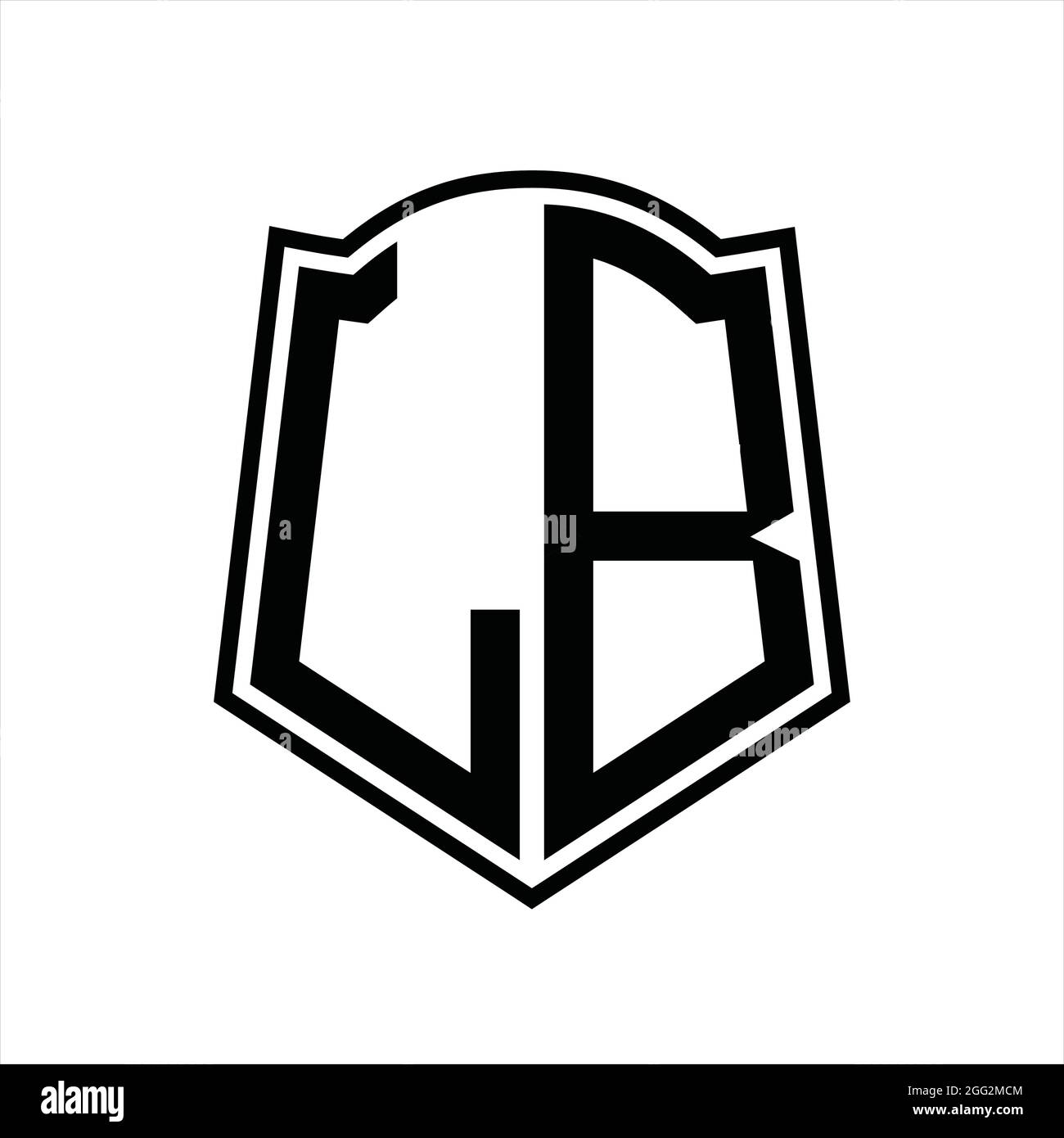 LB Logo monogram with shield shape outline design template isolated in ...