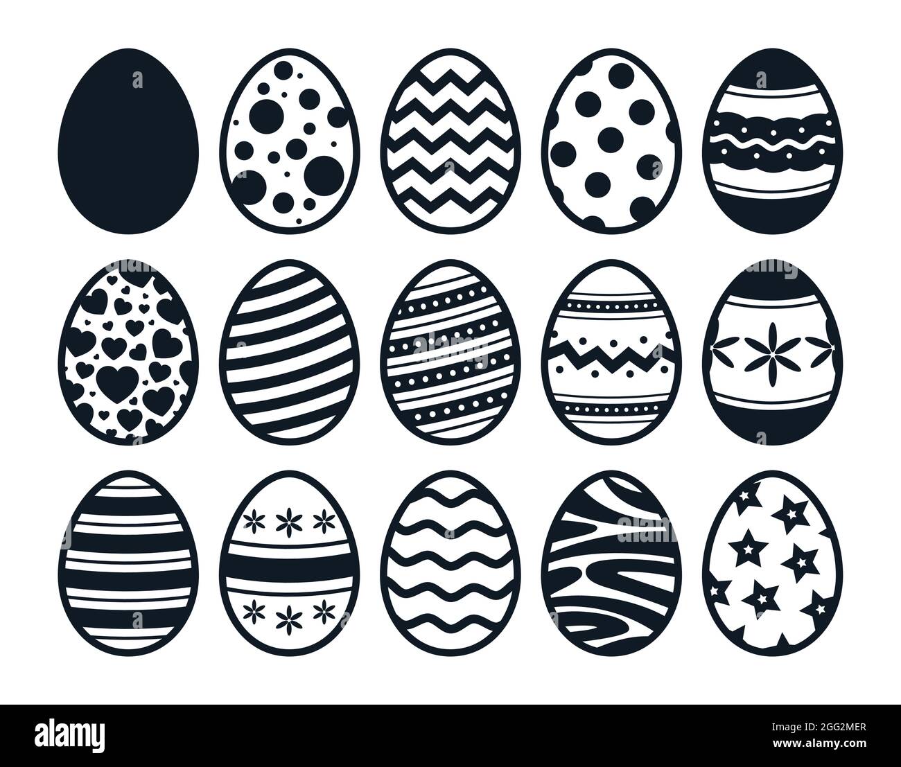 Eggs icons collection Cut Out Stock Images & Pictures - Alamy
