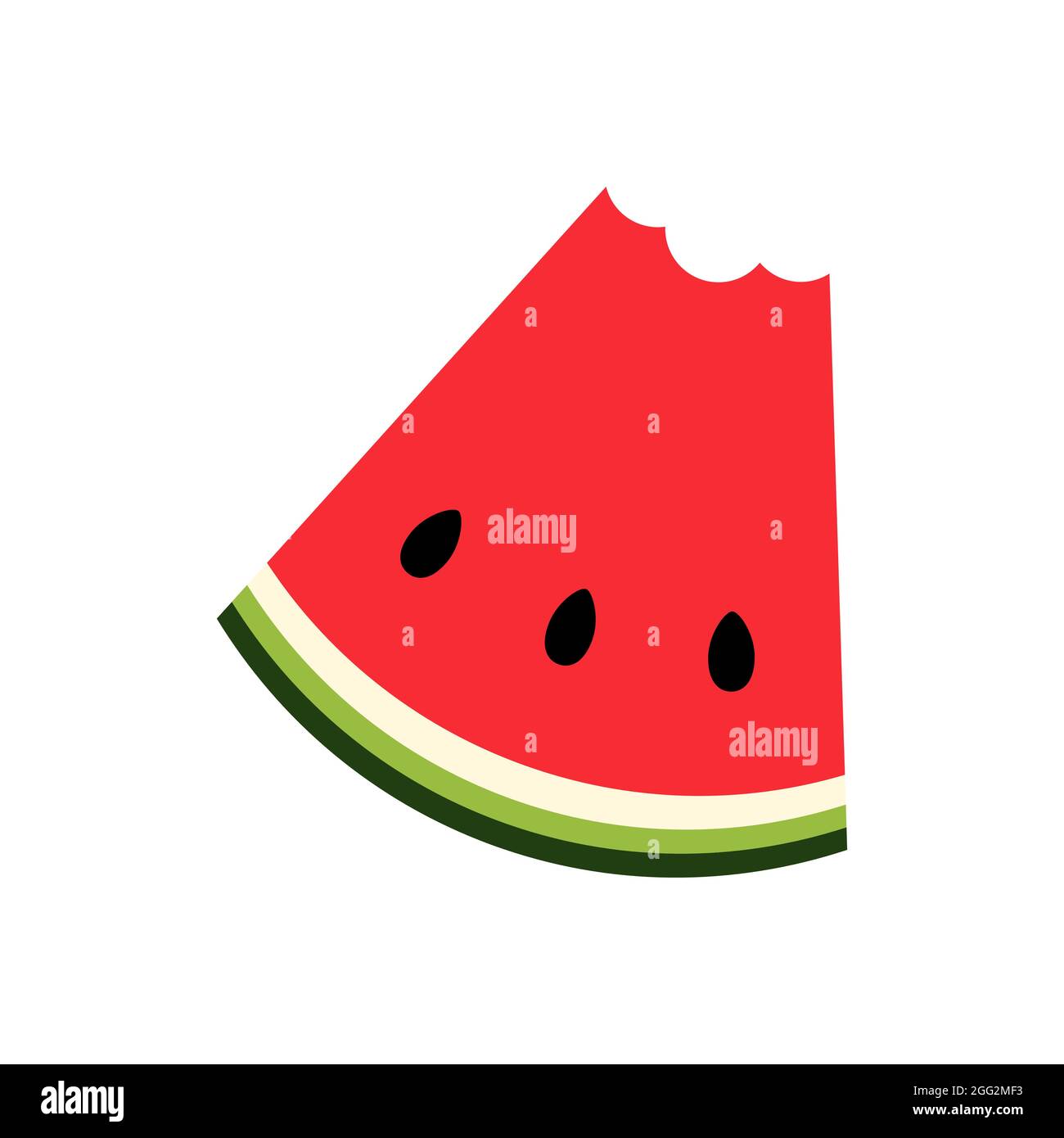 Watermelon slice icon. Summer fruit illustration isolated on white ...