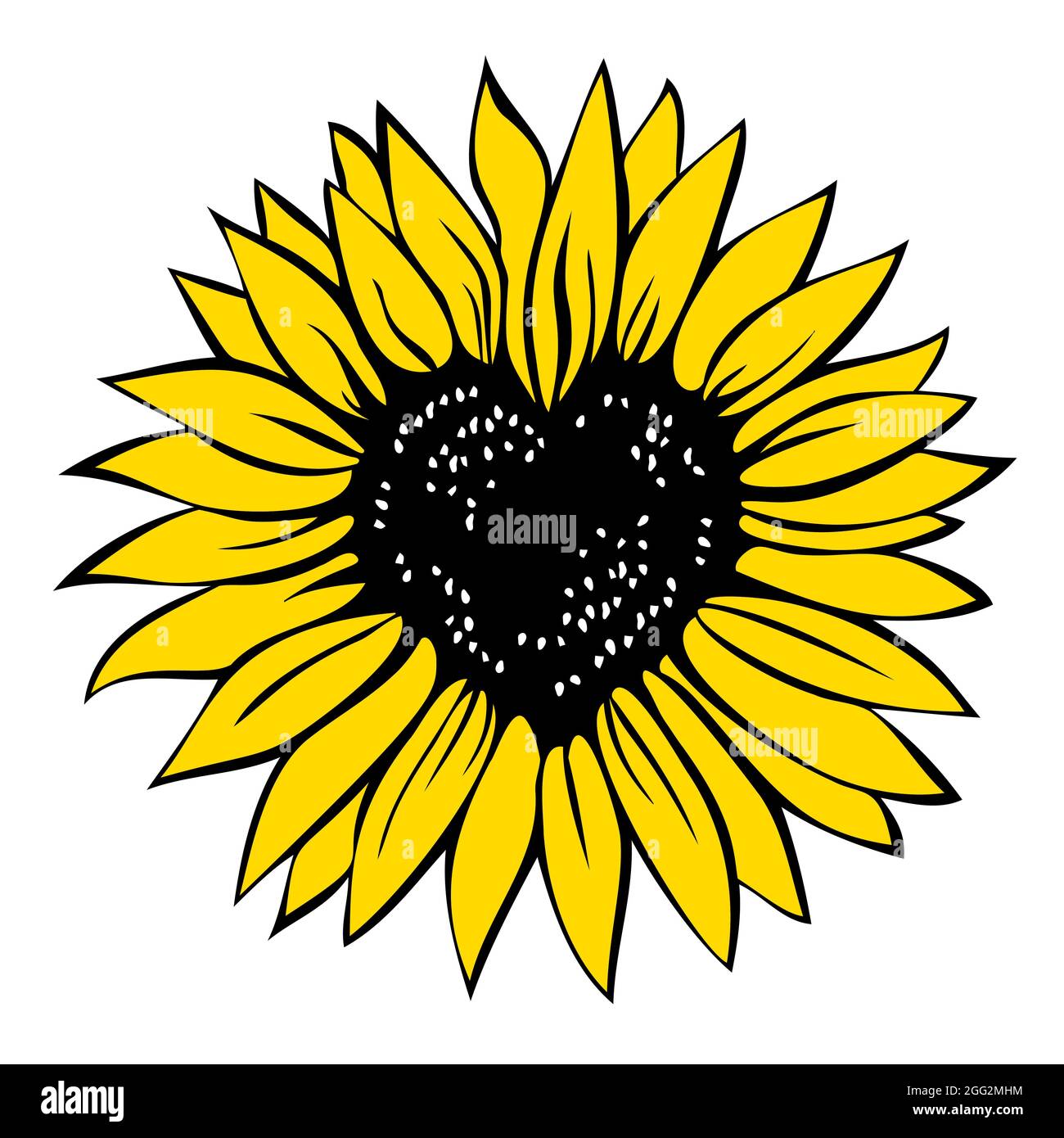 Heart shaped sunflower Stock Vector Images - Alamy