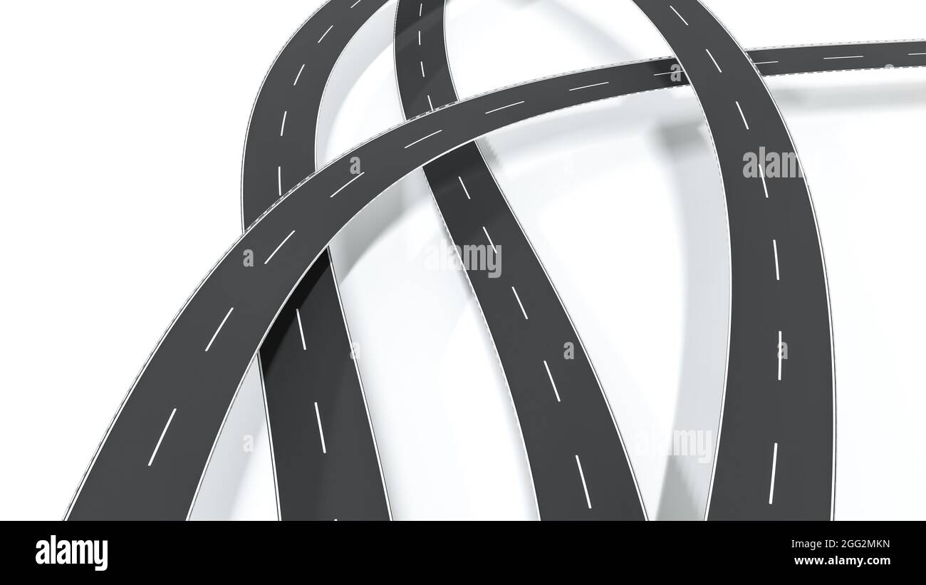 Empty two lane highway Cut Out Stock Images & Pictures - Alamy