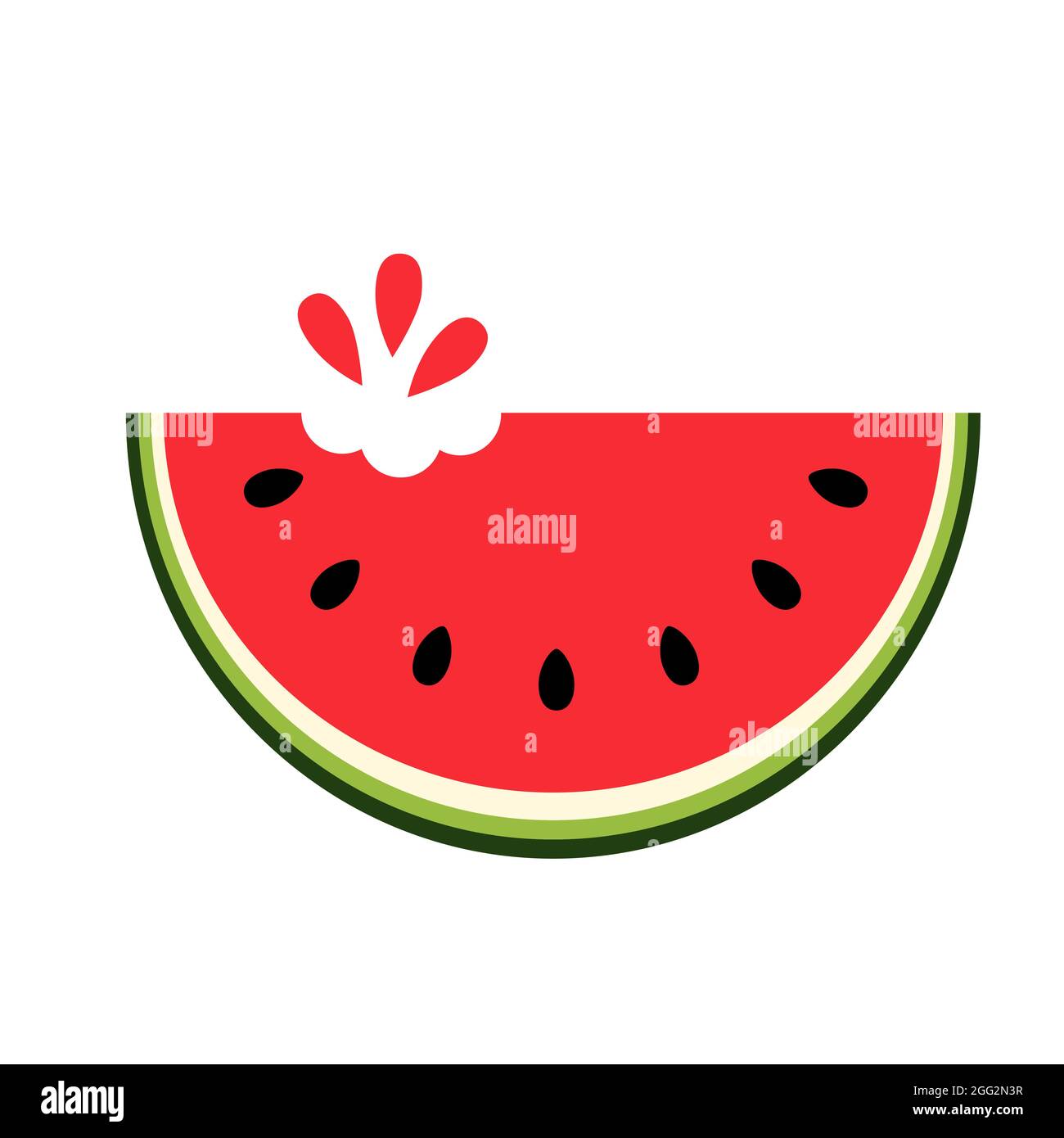 Watermelon slice icon. Summer fruit illustration isolated on white ...