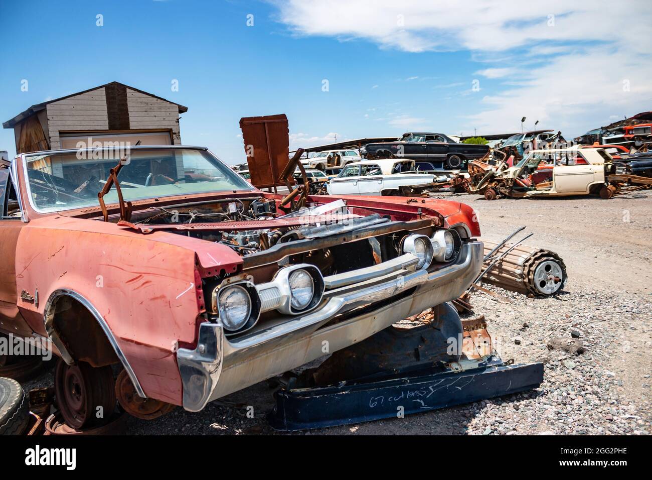 classic 1960s vintage American cars in Arizona junkyard Stock Photo - Alamy