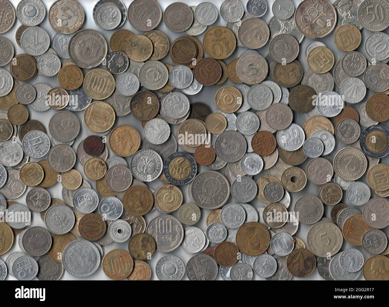 Top view of old coins isolated on white Stock Photo - Alamy