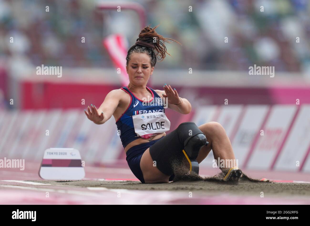 August 28, 2021: Typhaine Solde from France at long jump during ...