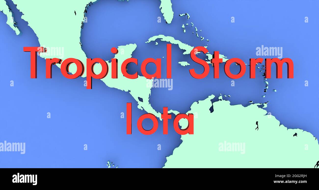 Illustration showing Tropical Storm Iota forecast hitting Central ...