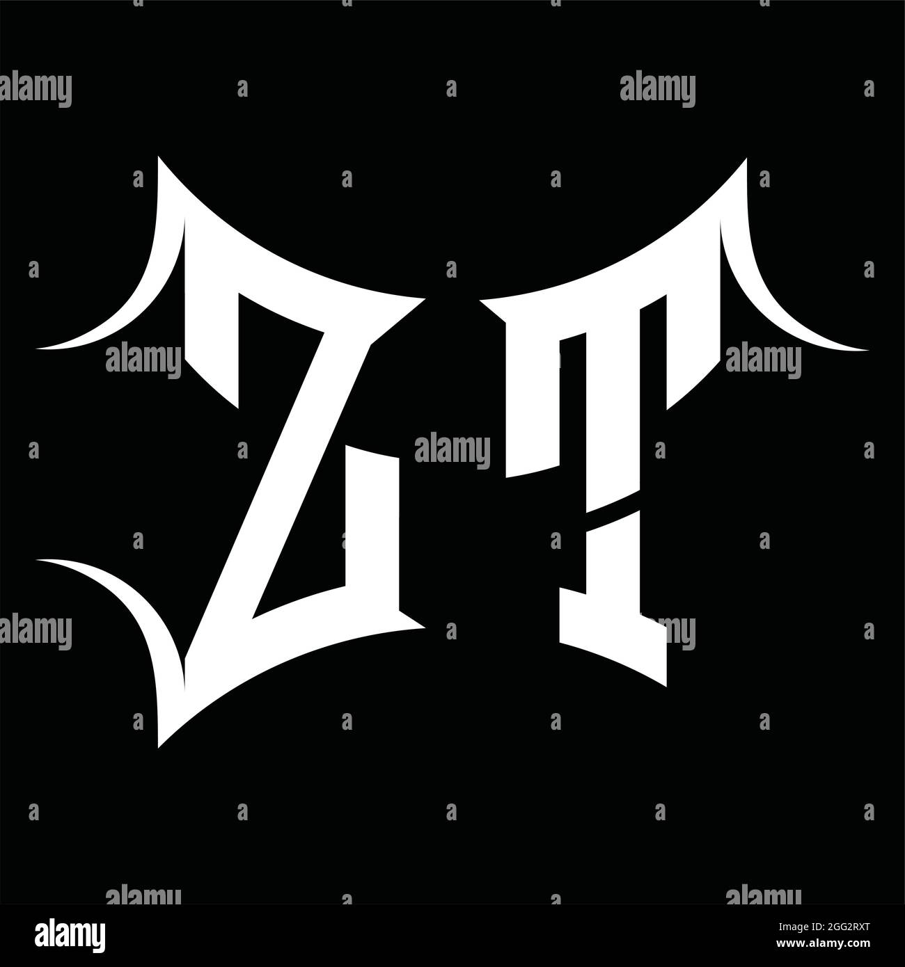 ZT Logo monogram with abstract shape blackground design template Stock ...