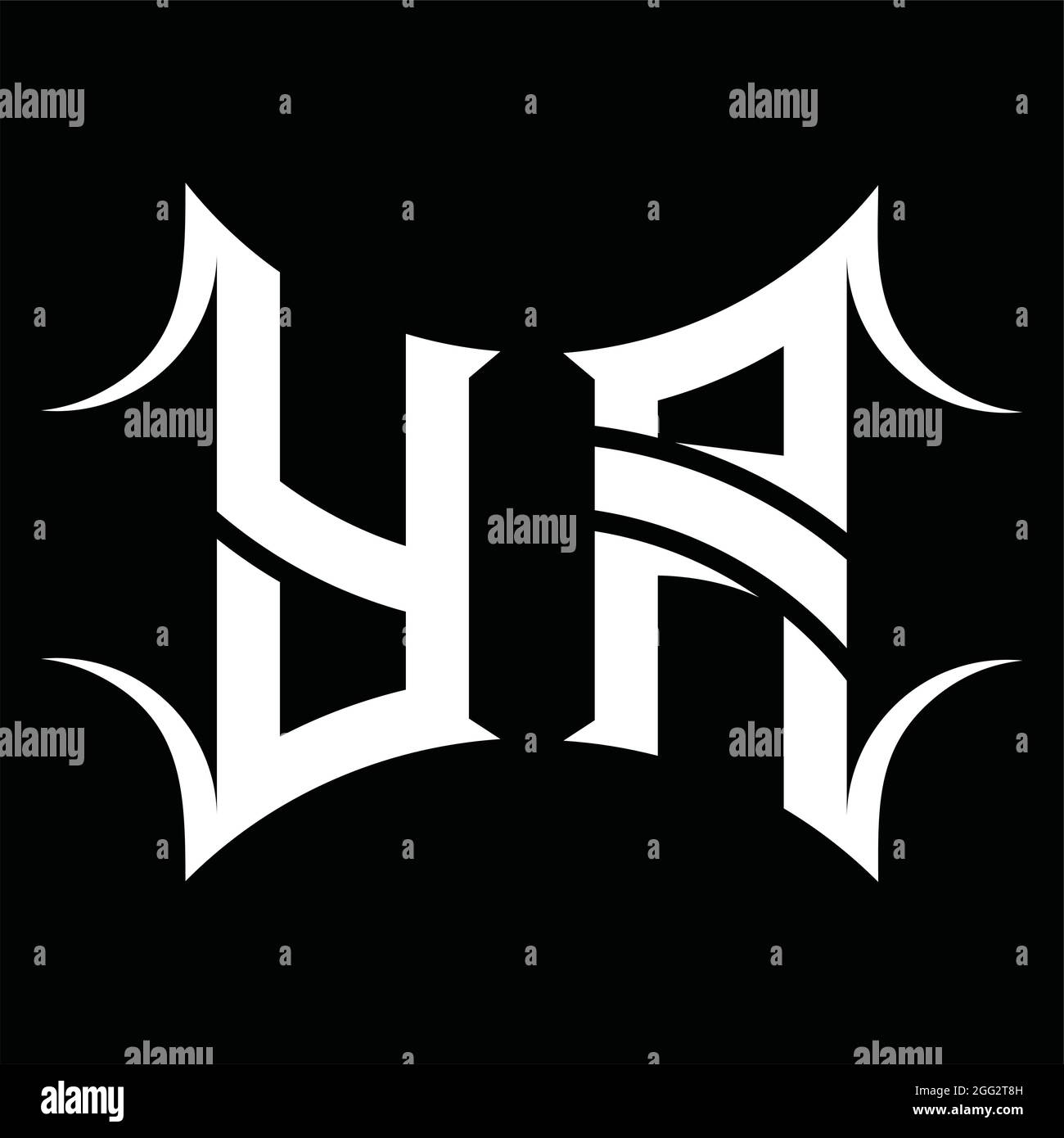 YA Logo monogram with abstract shape blackground design template Stock ...