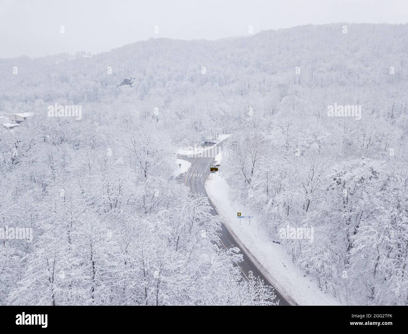 Roads from above extreme winding road in the mountains aerial view ...