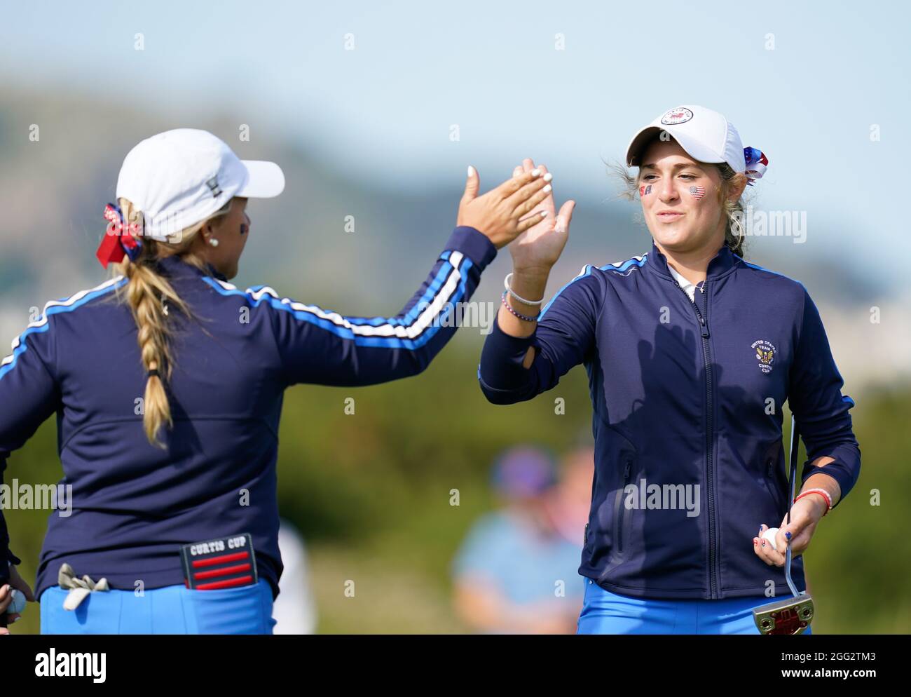 Team USA's Jensen Castle high fives Rachel Kuehn during the 2021 Curtis ...
