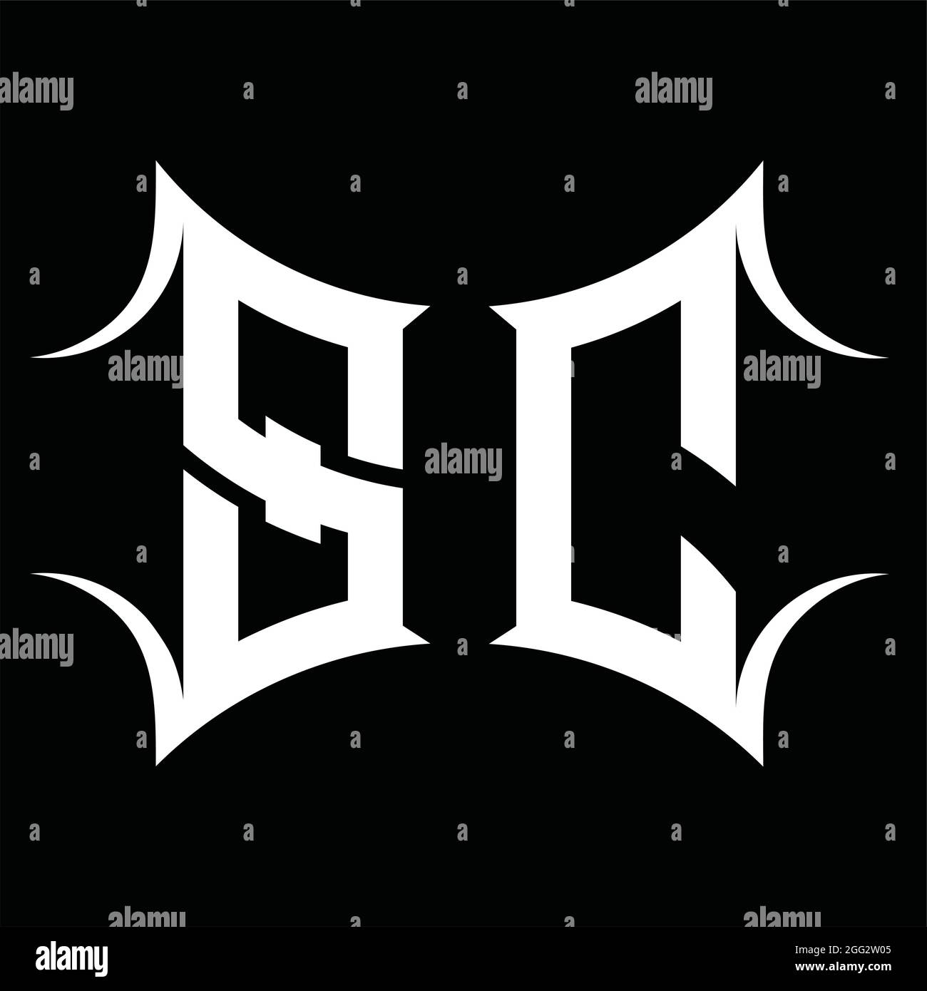 SC Logo monogram with abstract shape blackground design template Stock ...