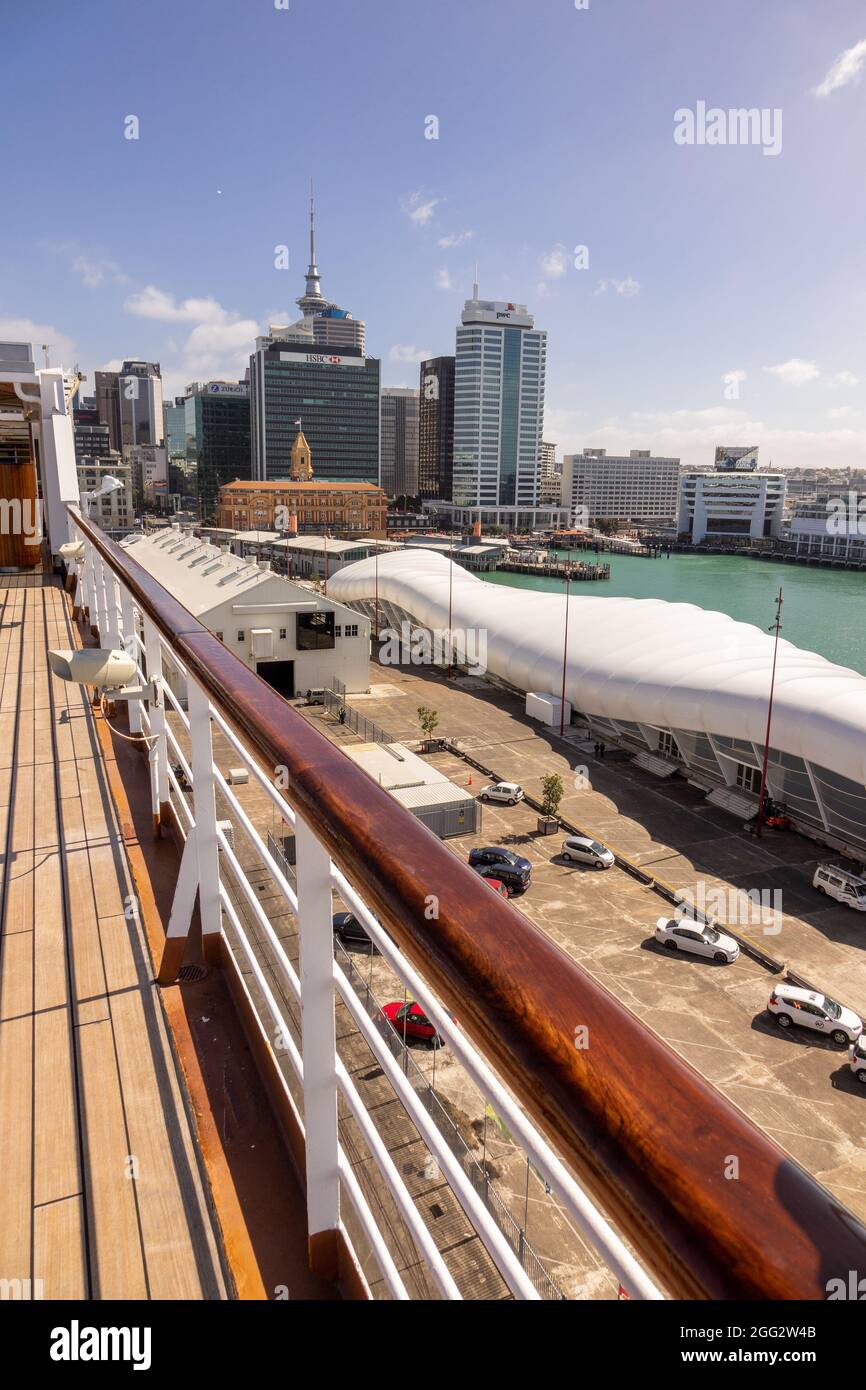 Auckland Cruise Ship Terminal And City Skyline Auckland Harbour ...