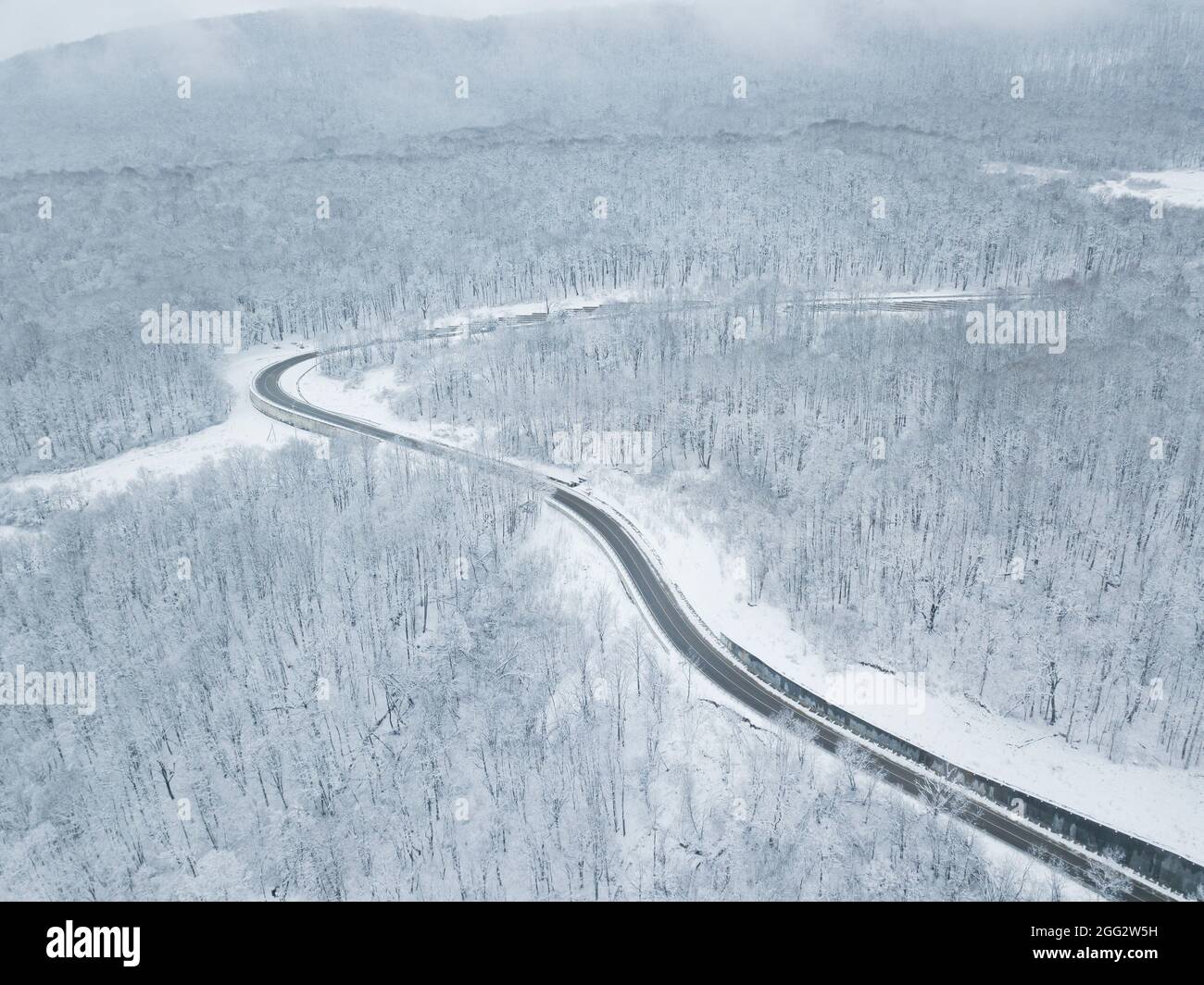 Roads from above extreme winding road in the mountains aerial view ...