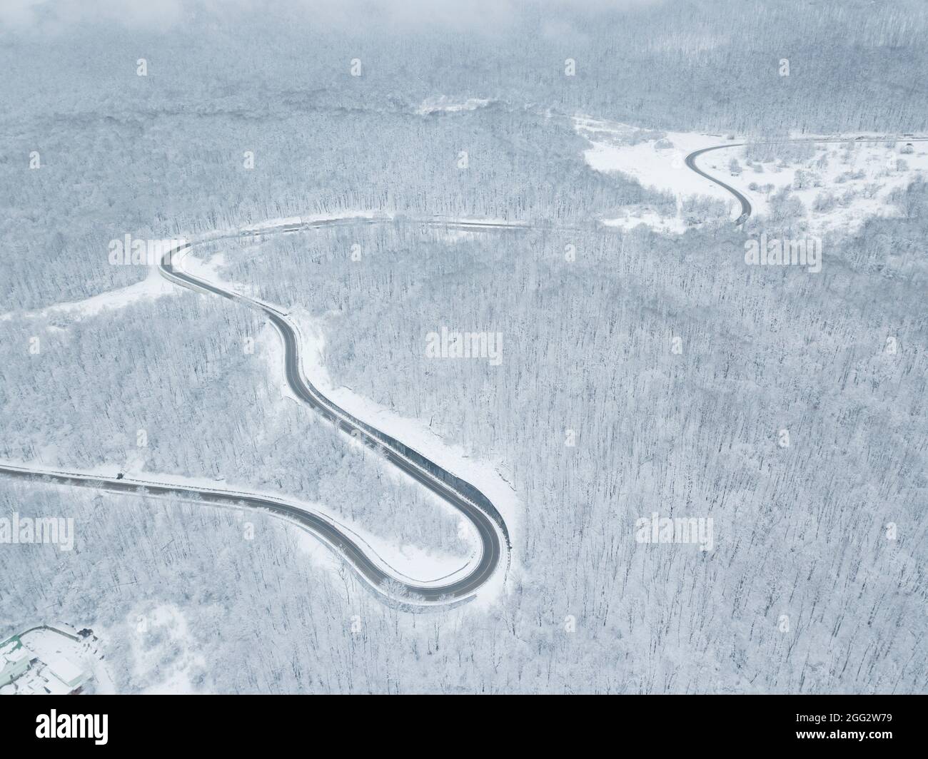 Roads from above extreme winding road in the mountains aerial view ...