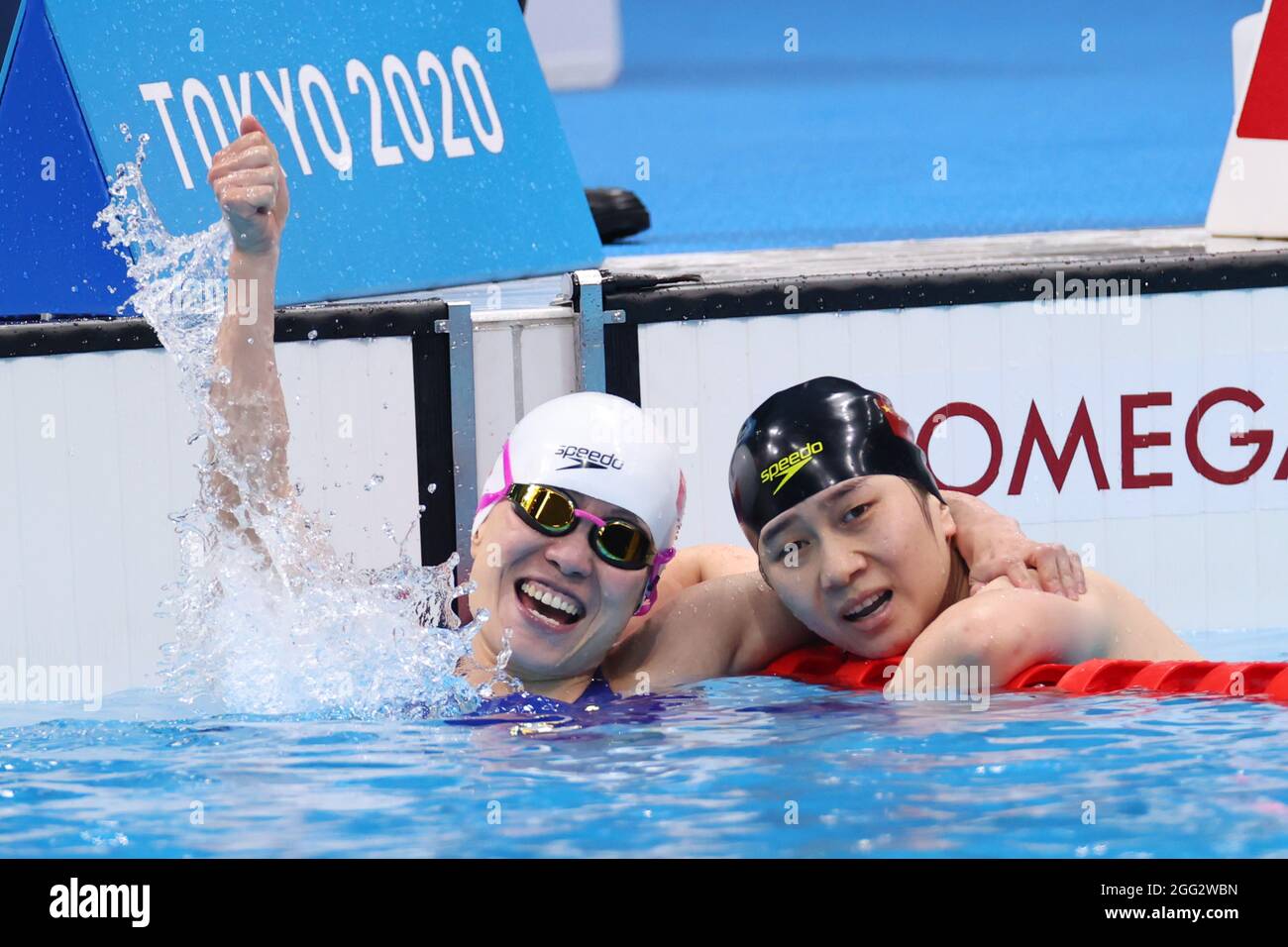 Tokyo, Japan. 28th Aug, 2021. (L-R) Liu Yu, Zhou Yanfei (CHN) Swimming ...