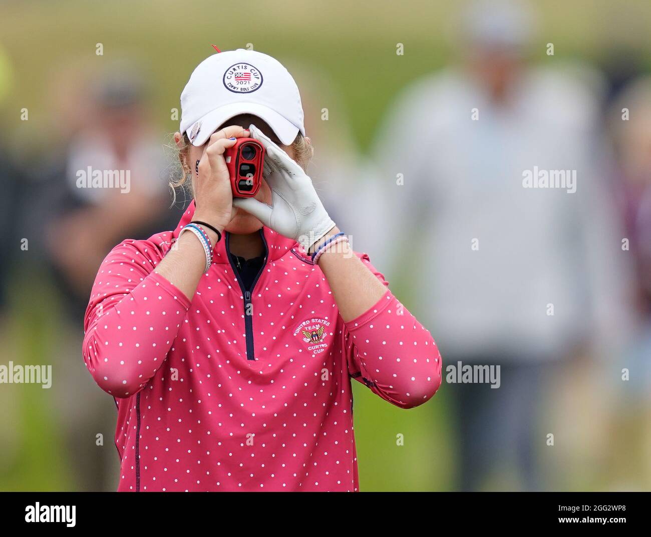 Team USA's Rachel Heck checks the yardage during the 2021 Curtis Cup ...