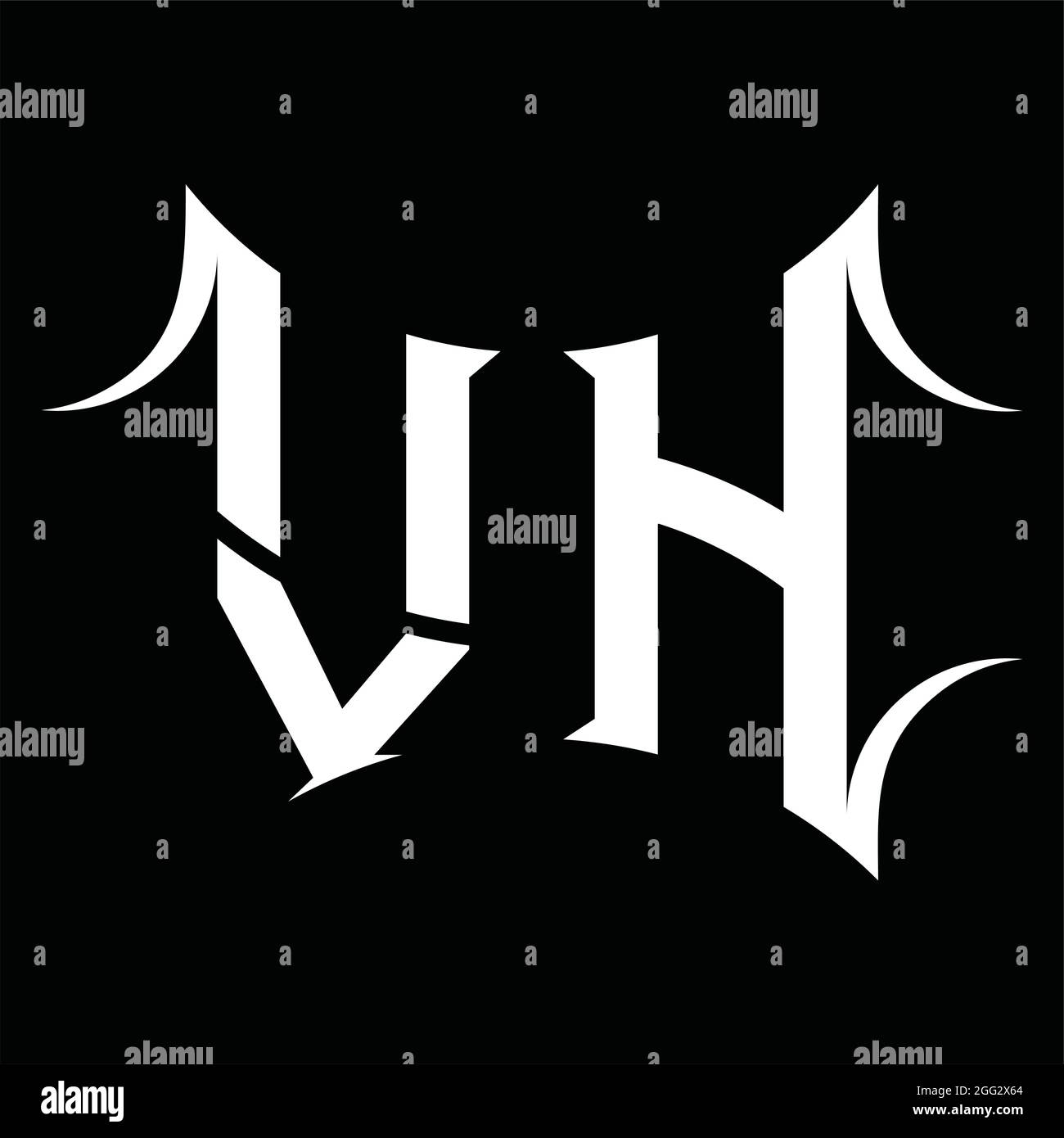 VH Logo monogram with abstract shape blackground design template Stock ...