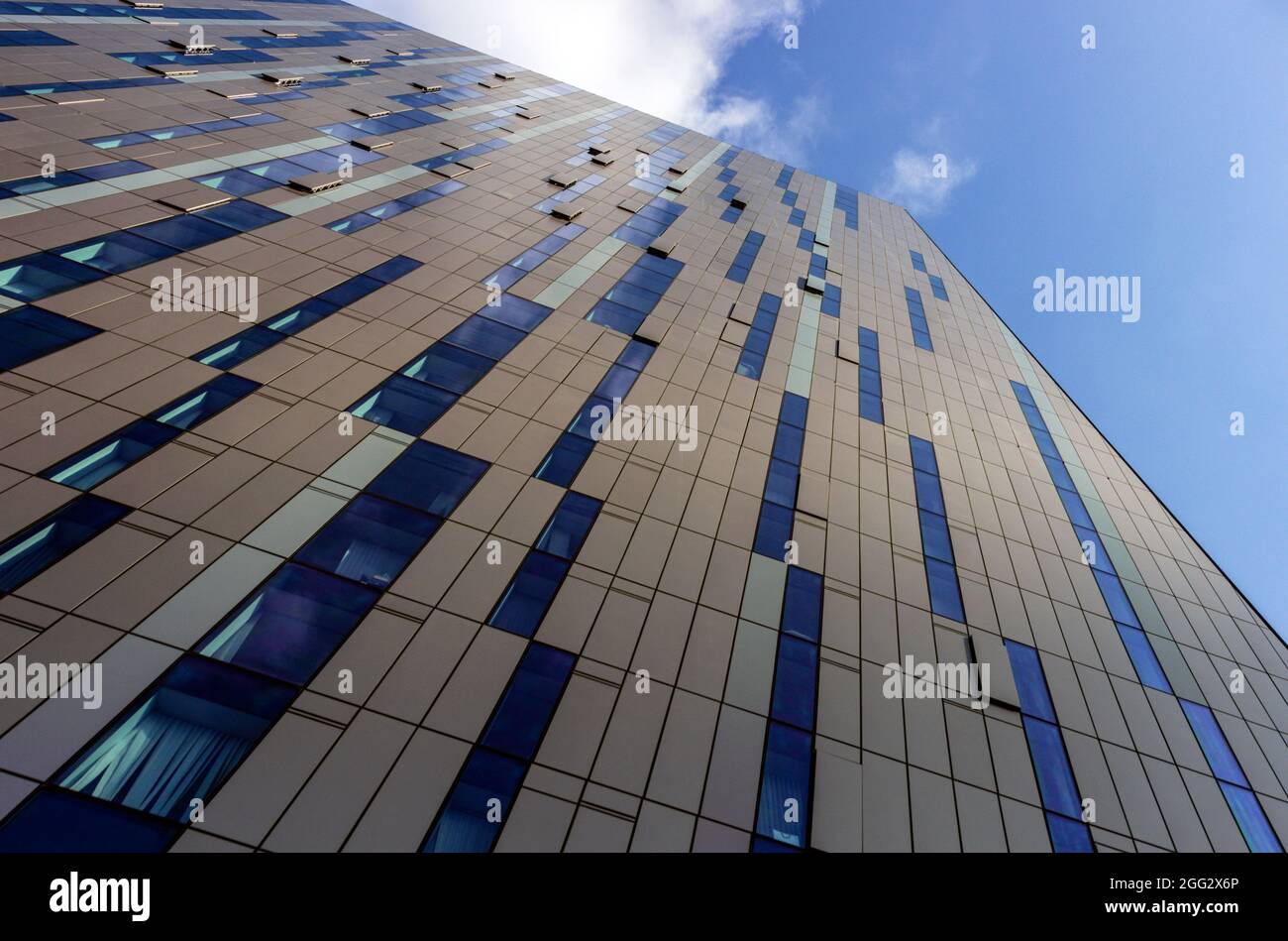Tower block in Manchester city centre from the Rochdale Canal Stock ...