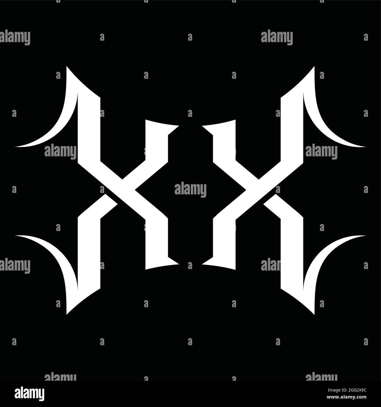 XX Logo monogram with abstract shape blackground design template Stock ...