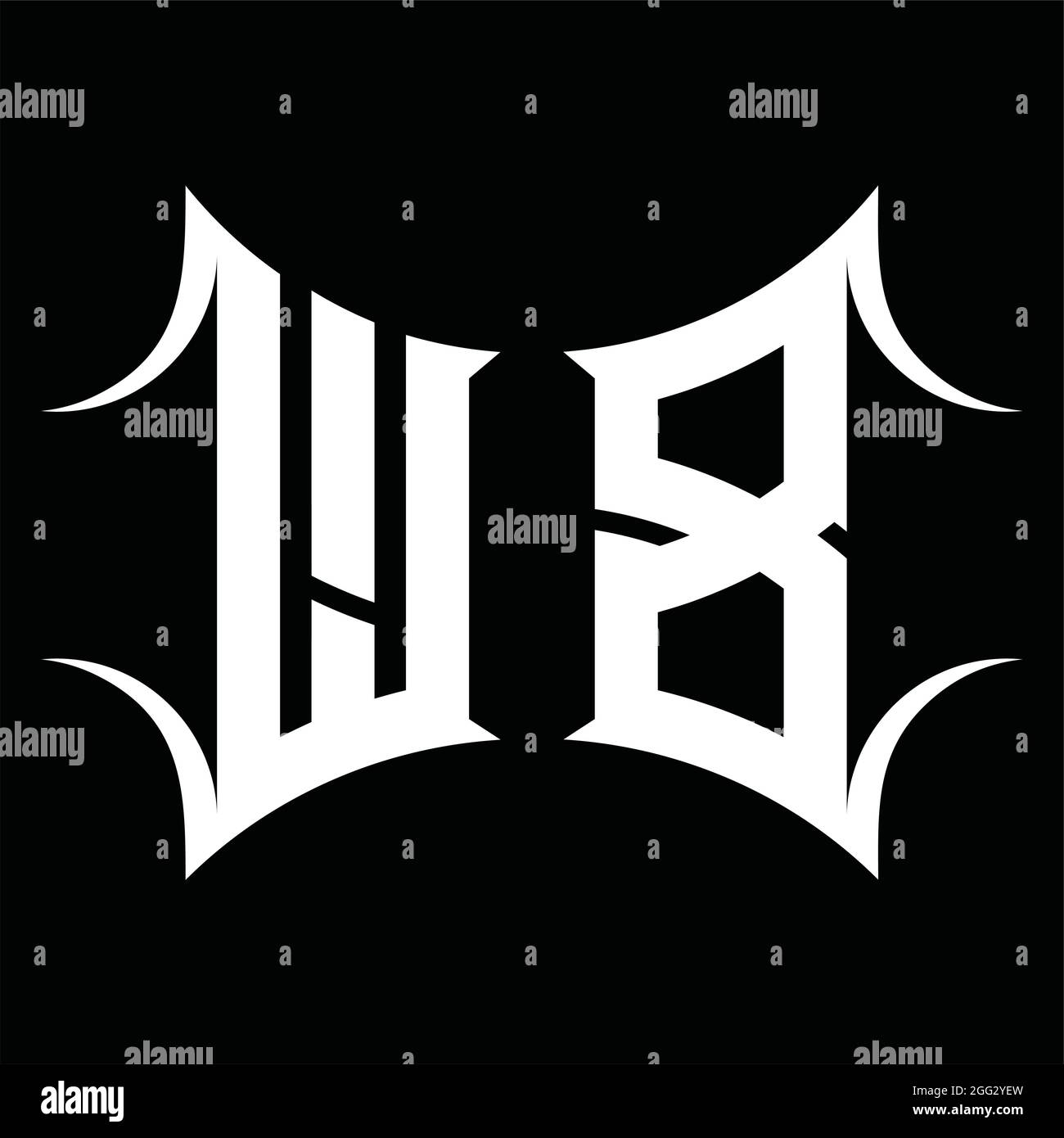 WB Logo monogram with abstract shape blackground design template Stock ...