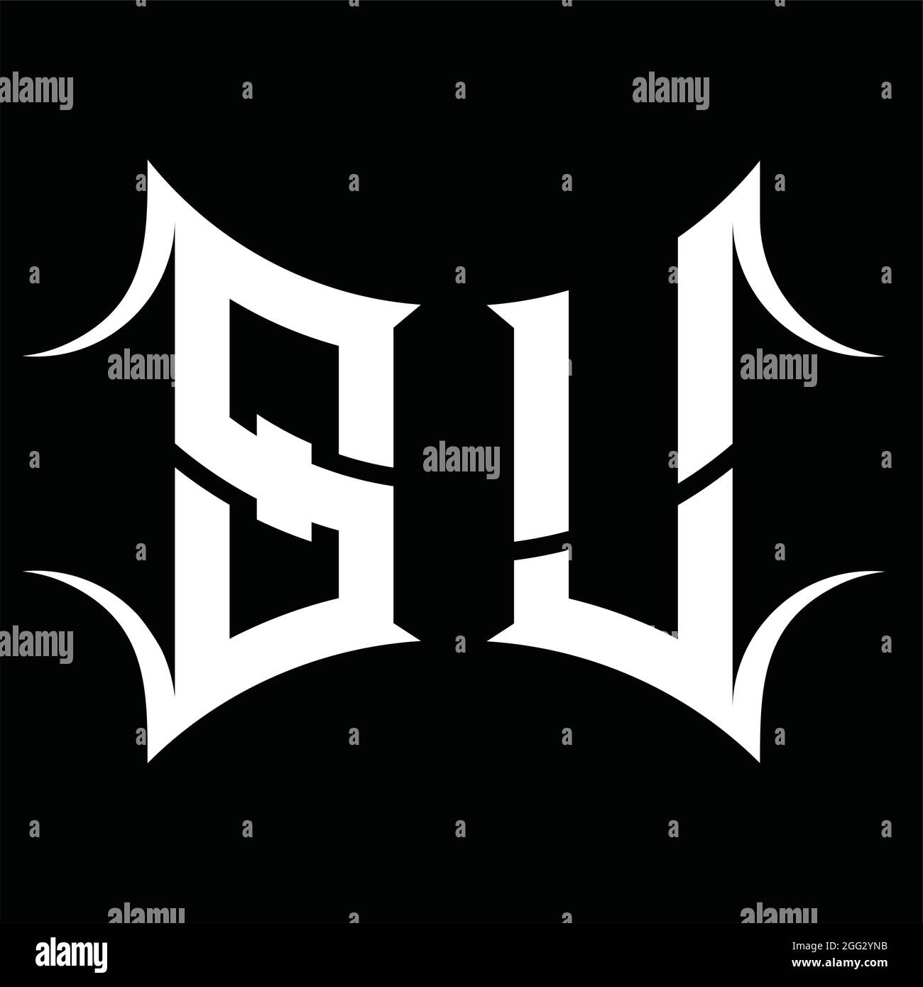 SU Logo monogram with abstract shape blackground design template Stock ...