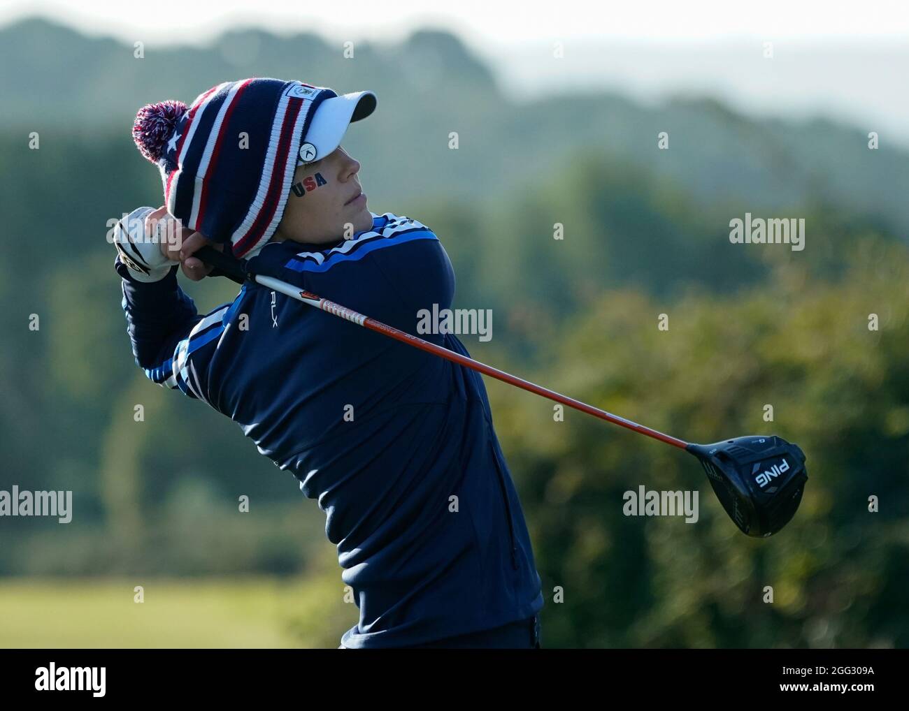 Team USA's Rachel Heck drives from the 2nd tee during the 2021 Curtis ...