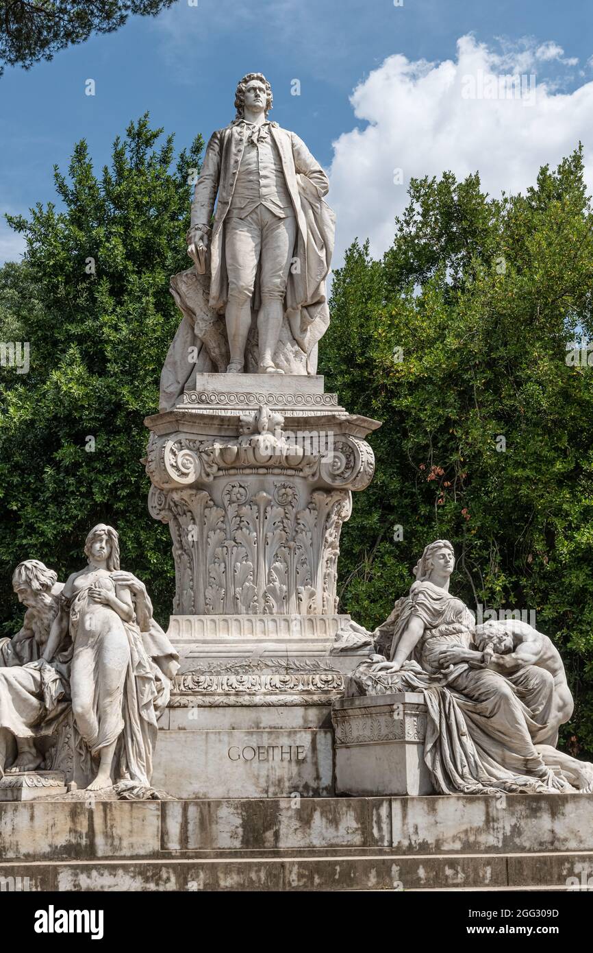 Monument to Johann Wolfgang von Goethe in Villa Borghese park in Rome ...