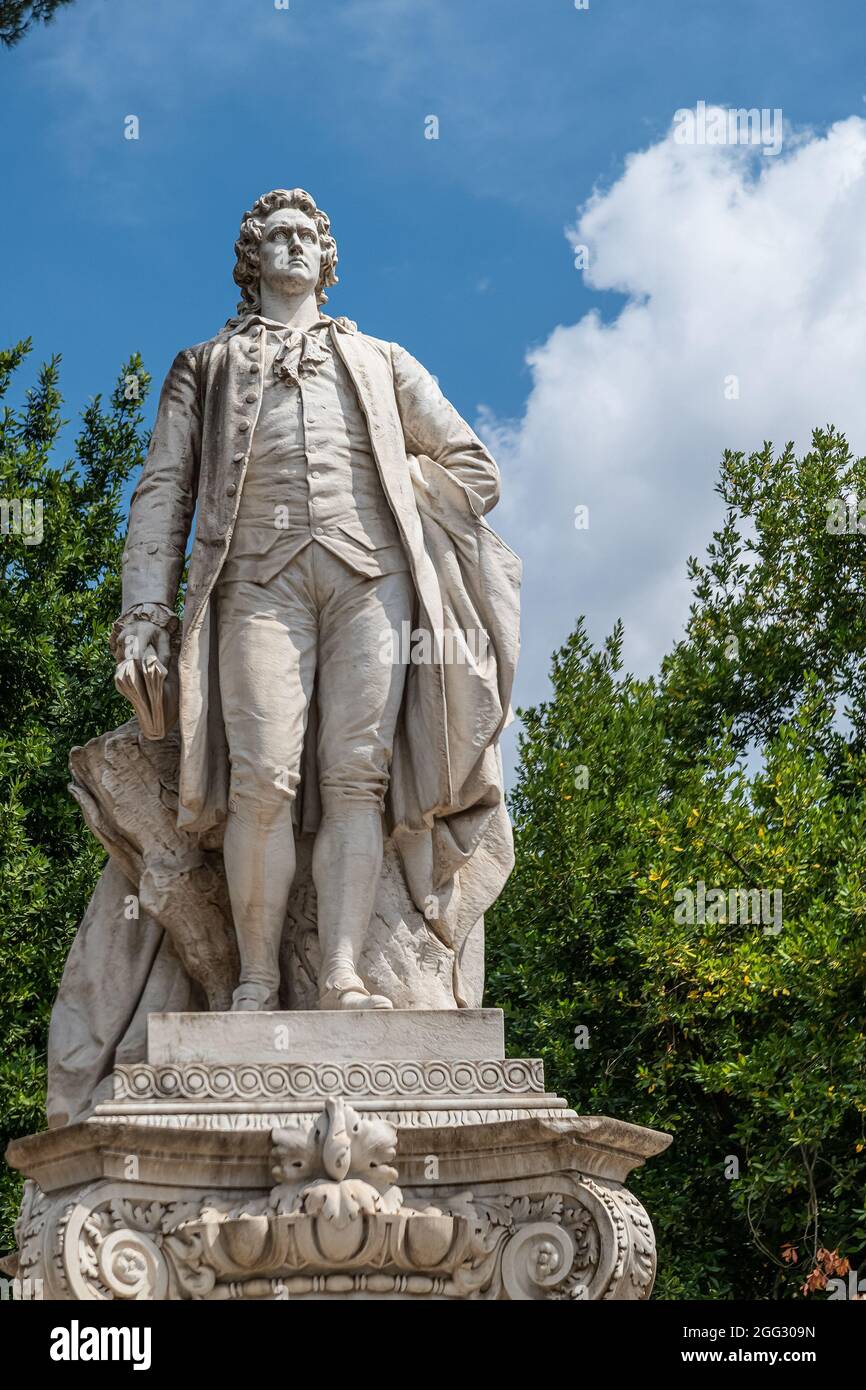 Monument to Johann Wolfgang von Goethe in Villa Borghese park in Rome ...