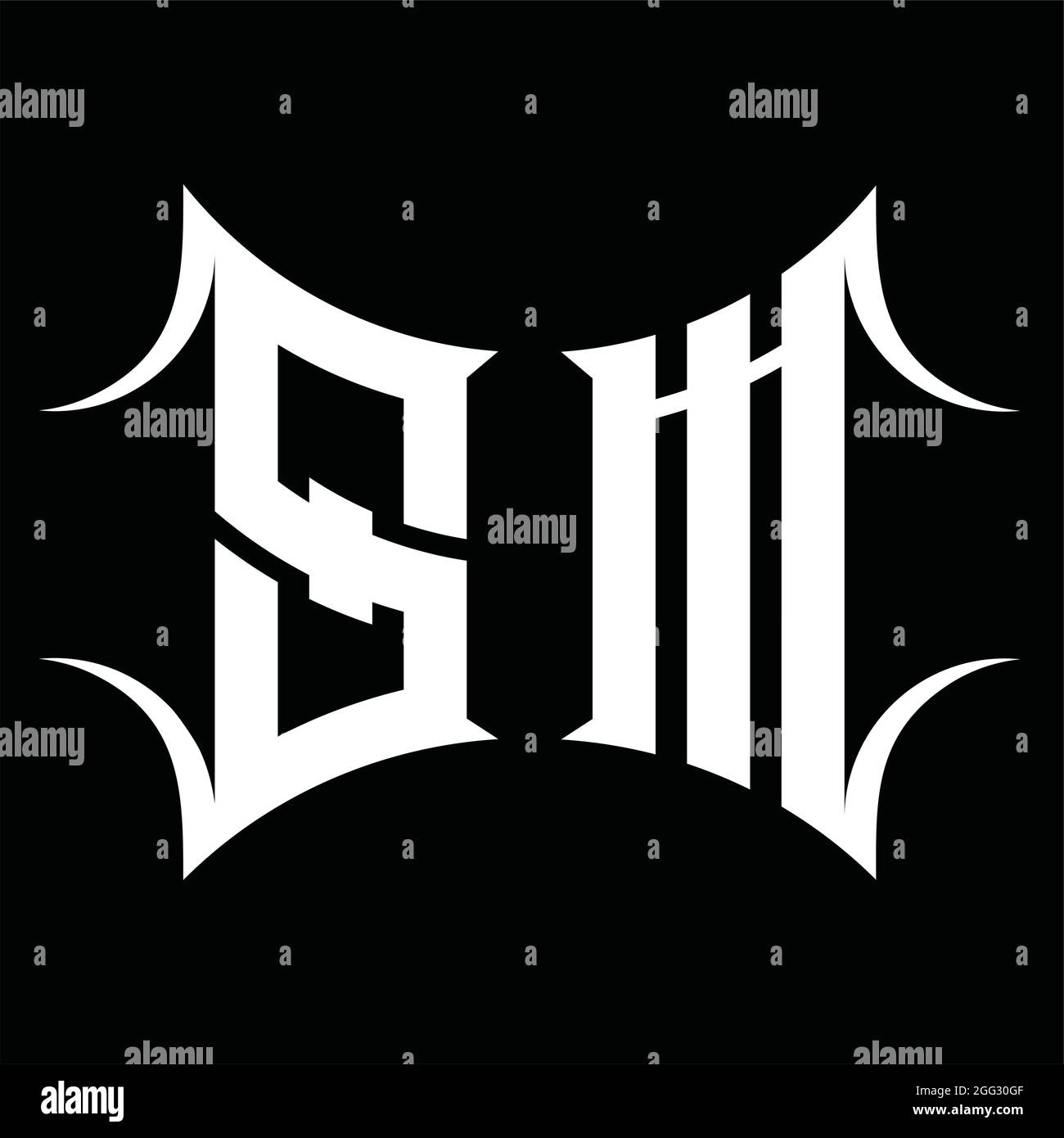 SM Logo monogram with abstract shape blackground design template Stock ...