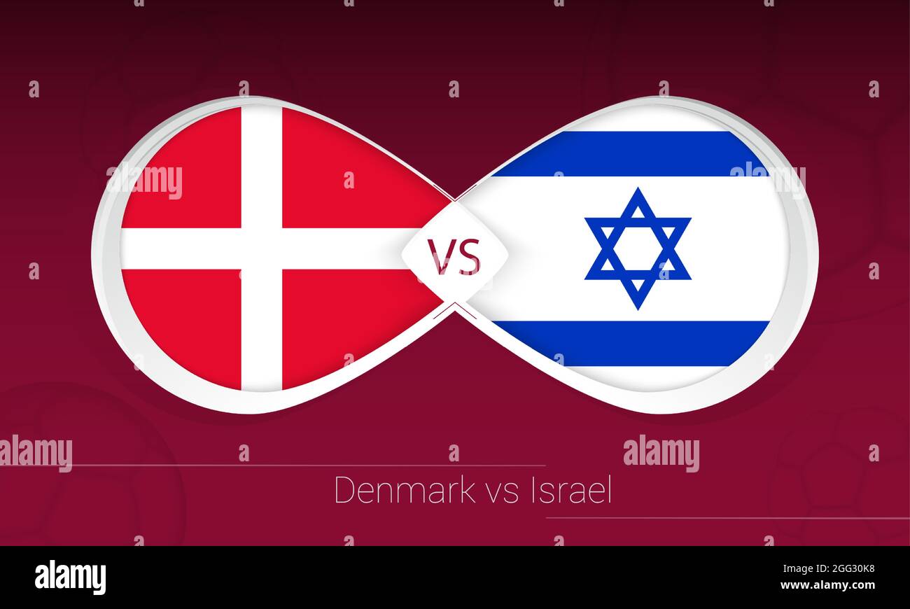 Denmark vs Israel in Football Competition, Group F. Versus icon on ...