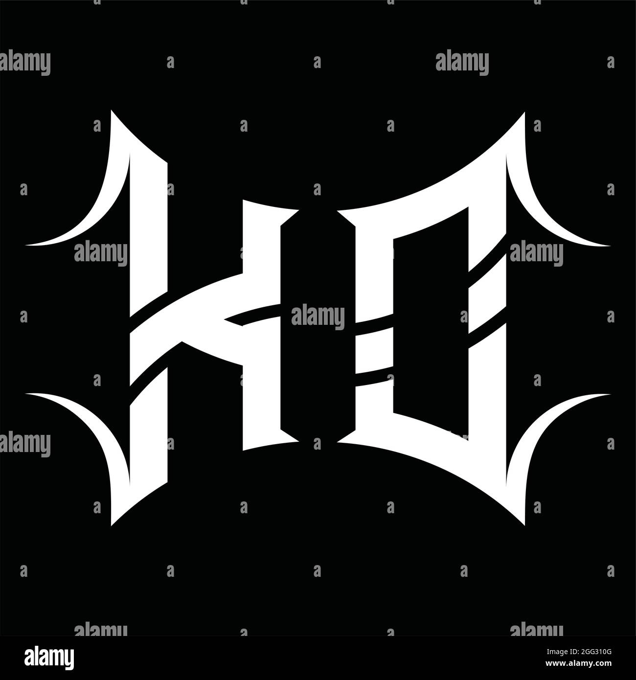 KO Logo monogram with abstract shape blackground design template Stock ...