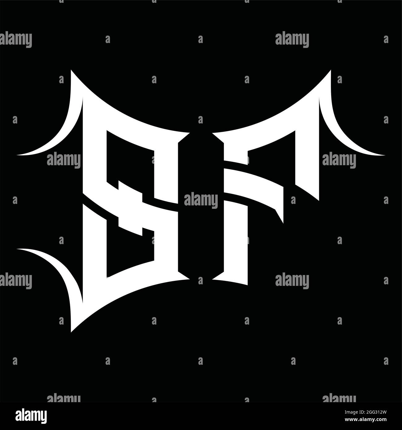 SF Logo monogram with abstract shape blackground design template Stock ...