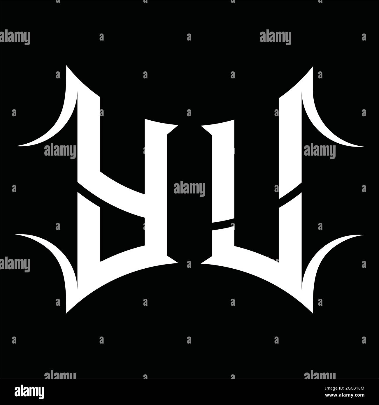 YU Logo monogram with abstract shape blackground design template Stock ...