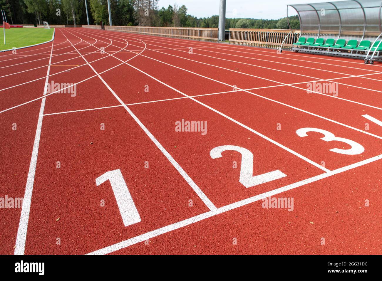 Jogging track in the stadium Stock Photo - Alamy