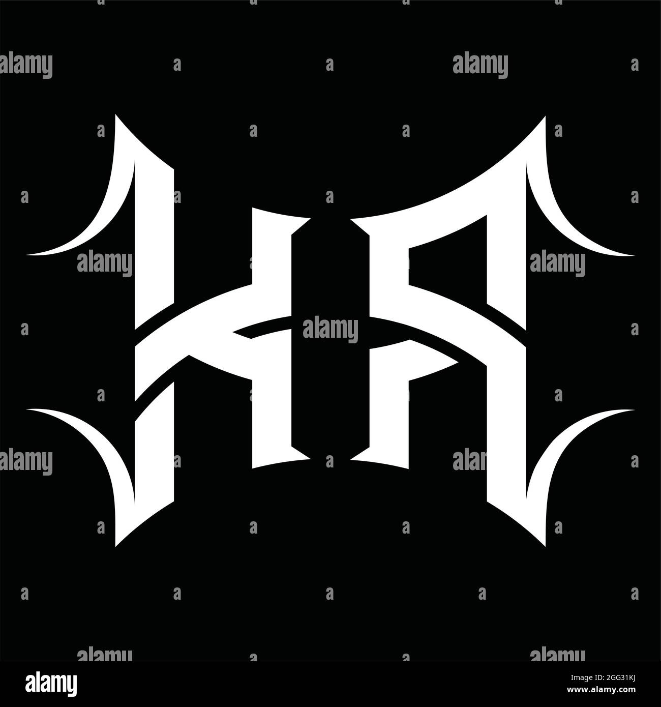 KR Logo monogram with abstract shape blackground design template Stock ...