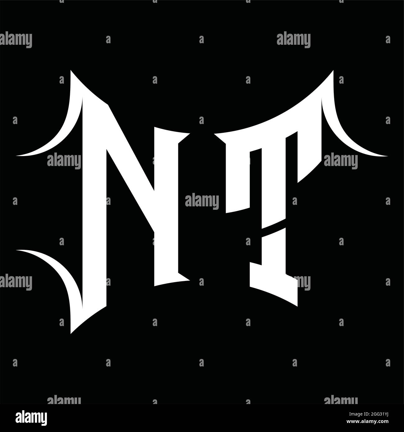 NT Logo monogram with abstract shape blackground design template Stock ...