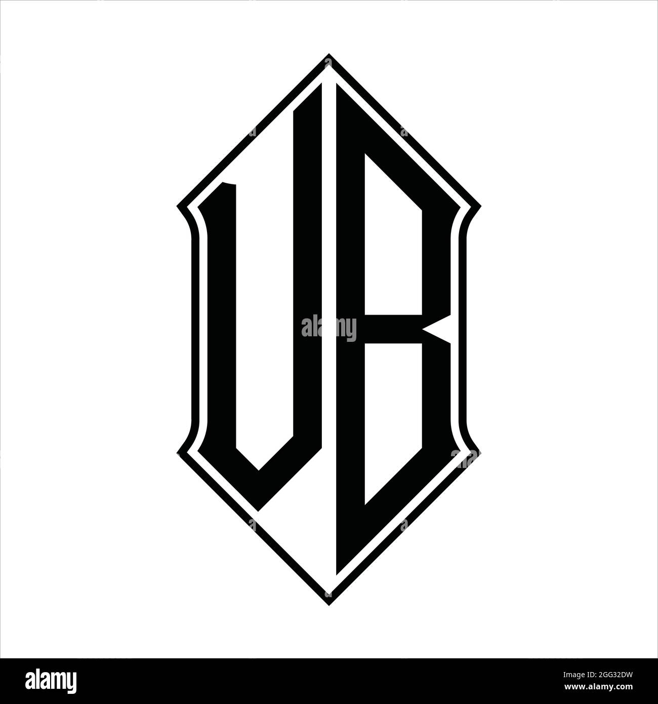 VB Logo monogram with shieldshape and black outline design template ...