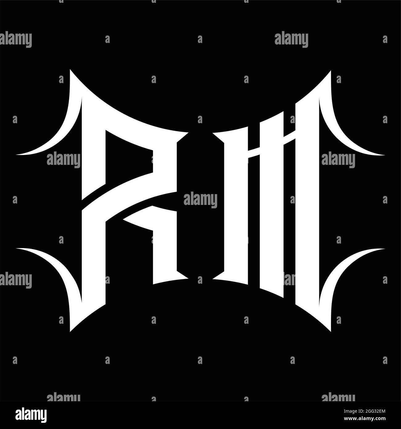 RM Logo monogram letter with shield and slice style blackground design template Stock Vector ...