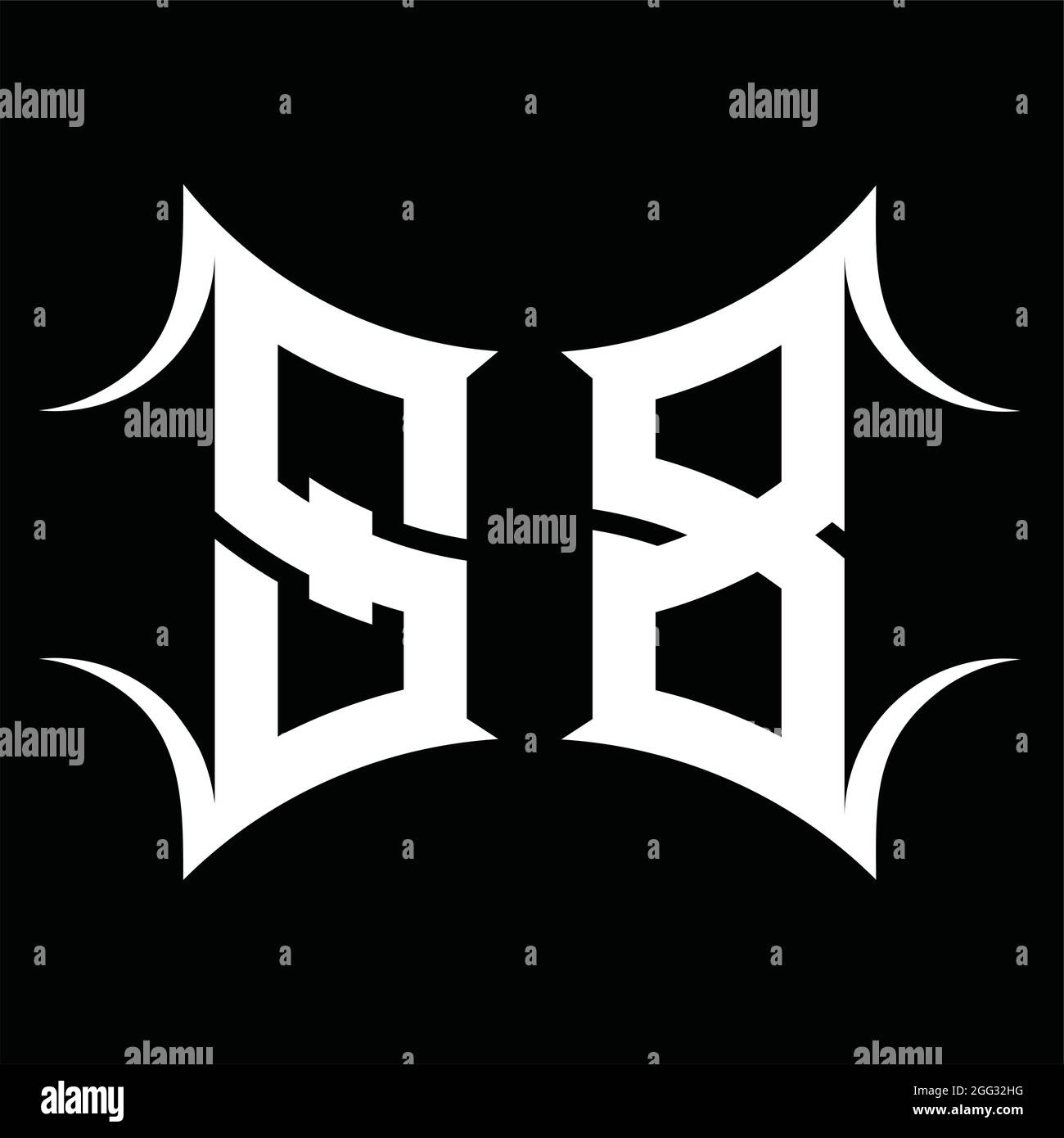 SB Logo monogram letter with shield and slice style blackground design ...