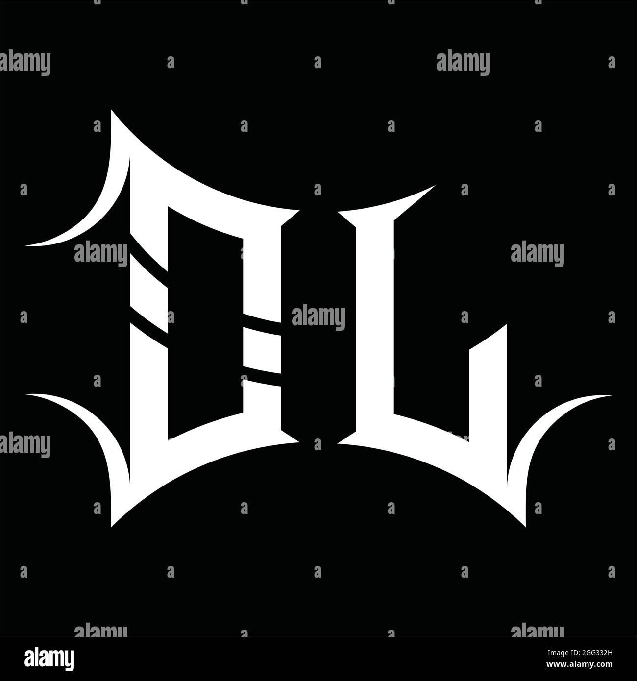 OJ Logo monogram letter with shield and slice style blackground design ...