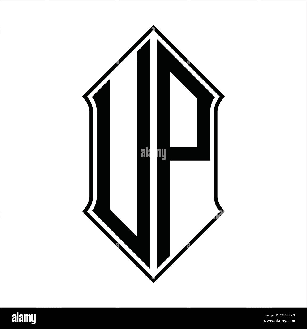UP Logo monogram with shieldshape and black outline design template ...