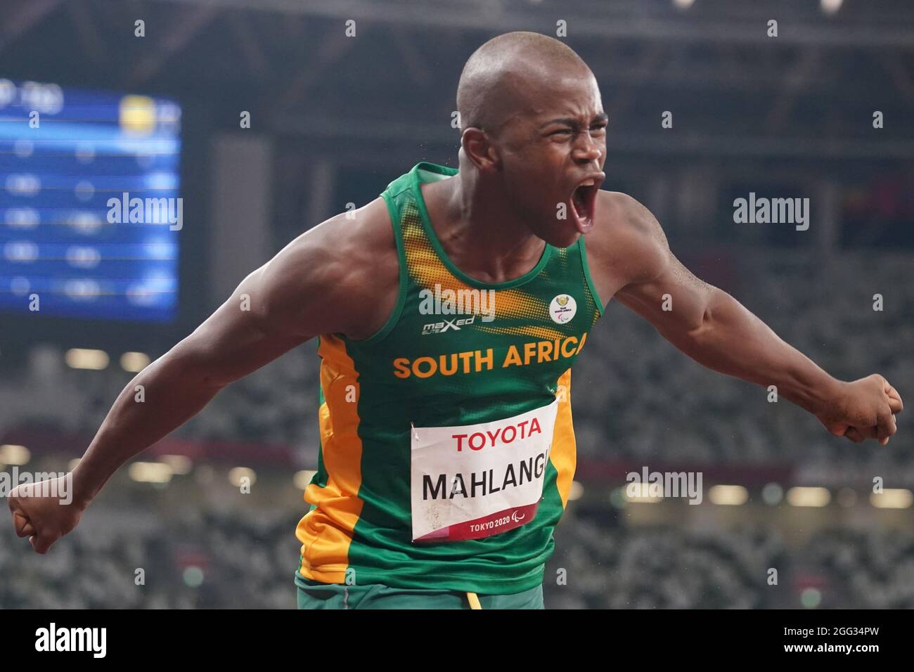 Tokio, Japan. 28th Aug, 2021. Paralympics: Athletics, long jump, men ...