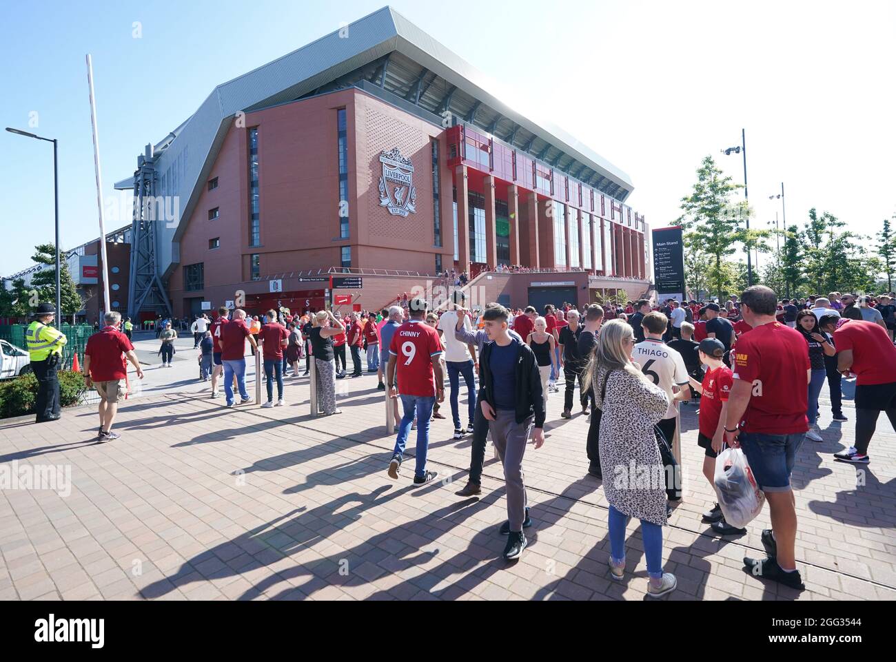 Fans make their way to the ground ahead of the Premier League match at ...
