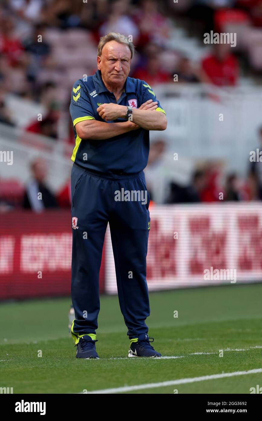 Middlesbrough manager Neil Warnock during the Sky Bet Championship ...