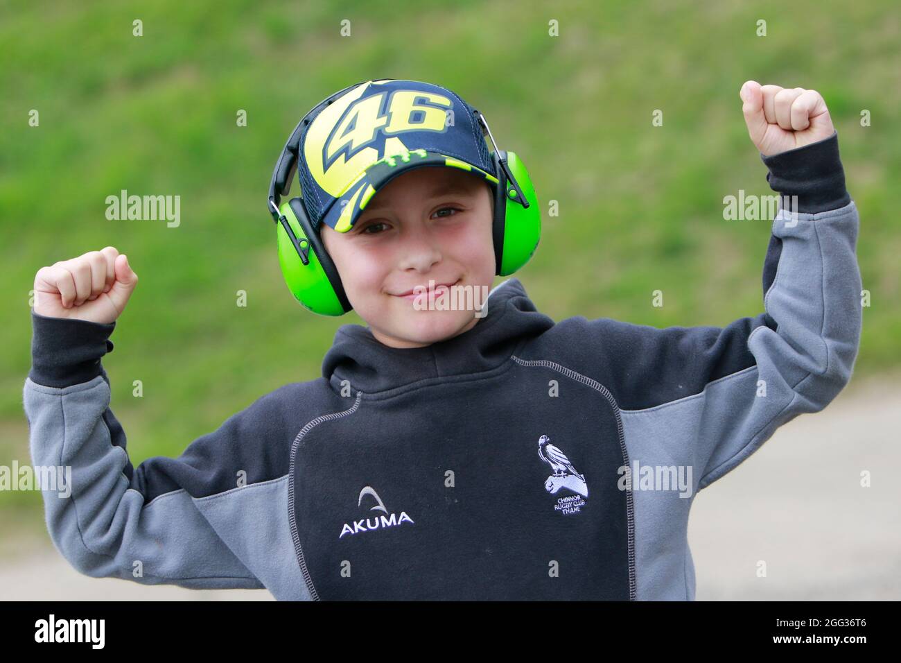Silverstone, England, 28 Aug, 2021 young Rossi fan during qualifying ...