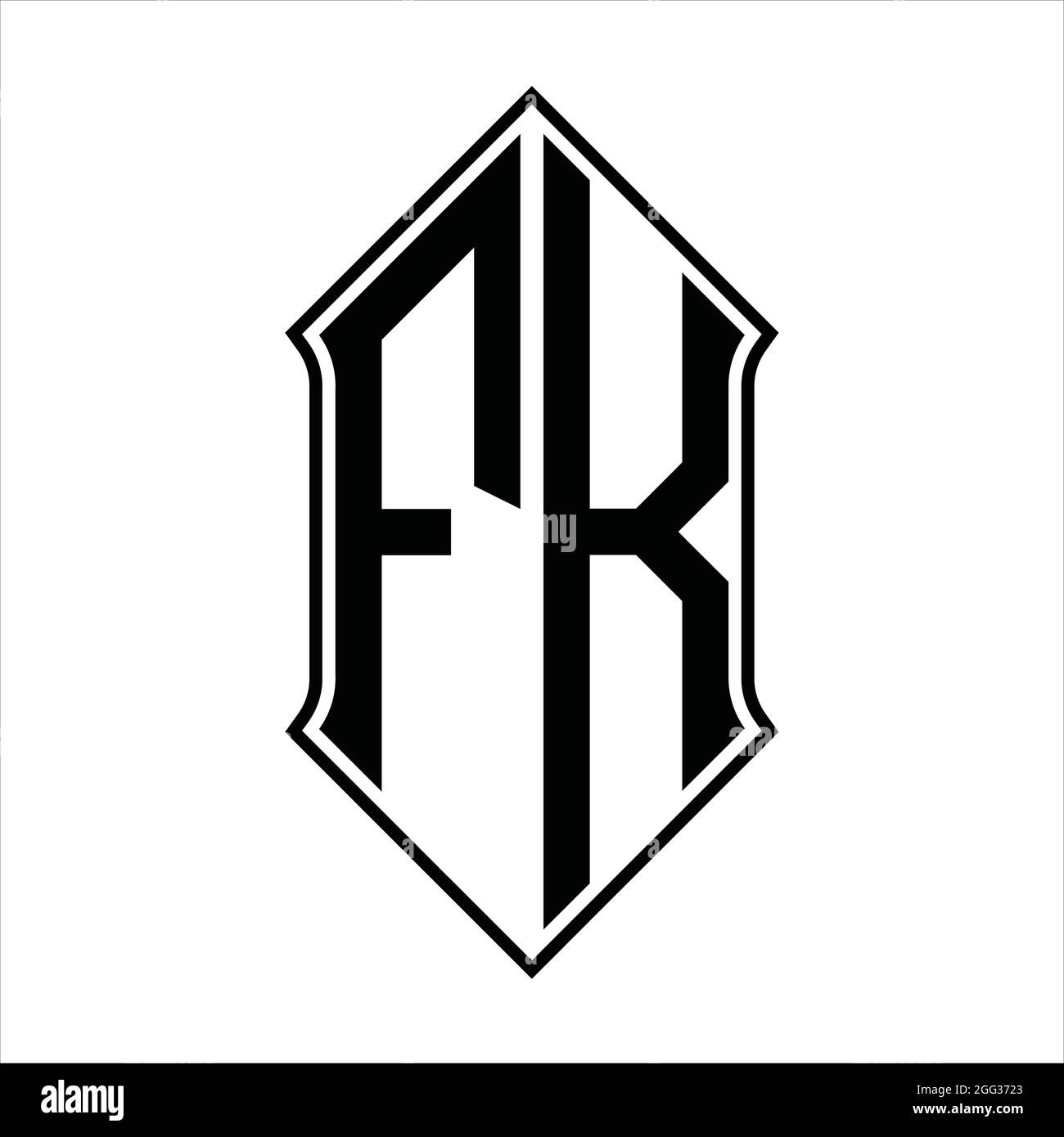 FK Logo monogram with shieldshape and black outline design template ...