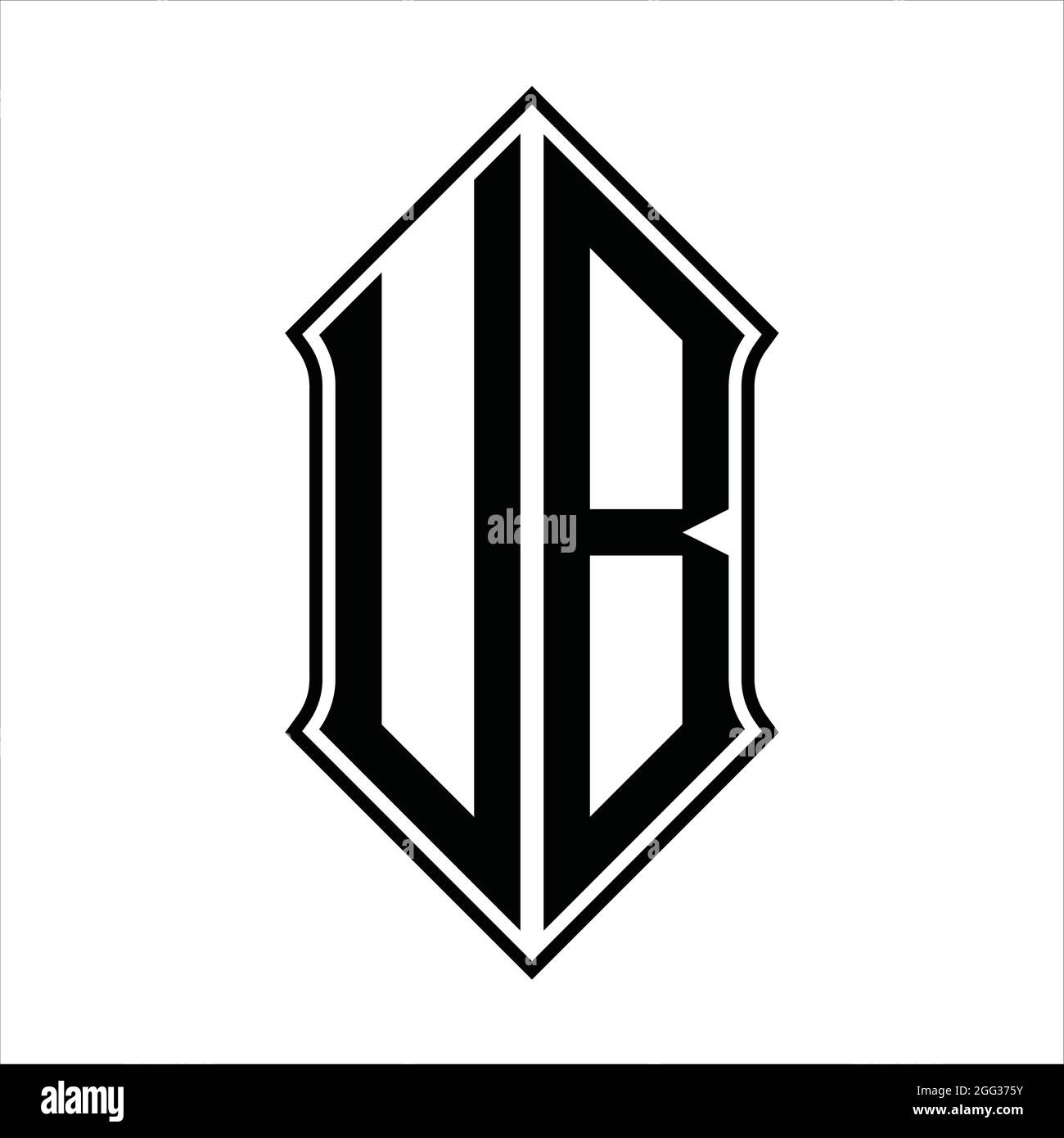 UB Logo monogram with shieldshape and black outline design template ...