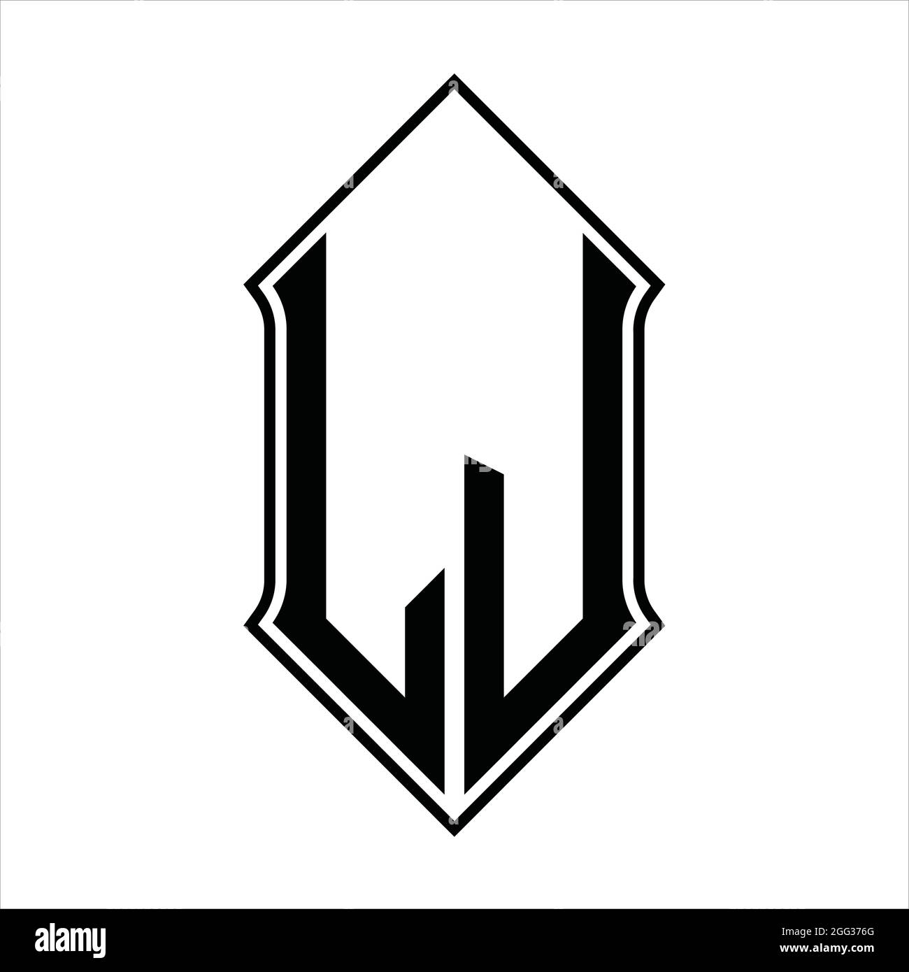 LJ Logo monogram with shieldshape and black outline design template vector icon abstract Stock ...