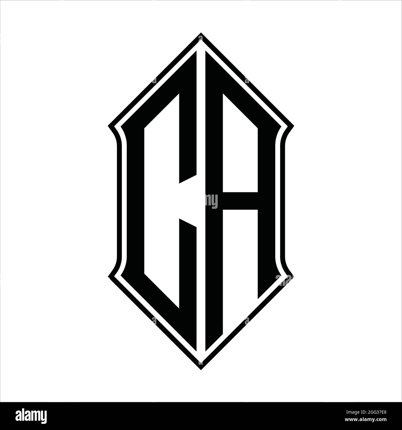 CA Logo monogram with shieldshape and black outline design template ...