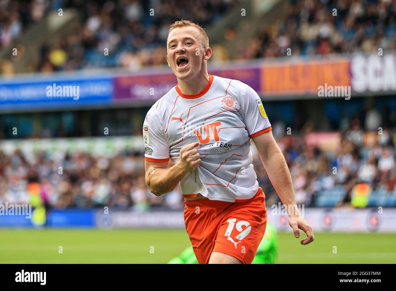 Shayne Lavery #19 of Blackpool celebrates his goal Stock Photo - Alamy